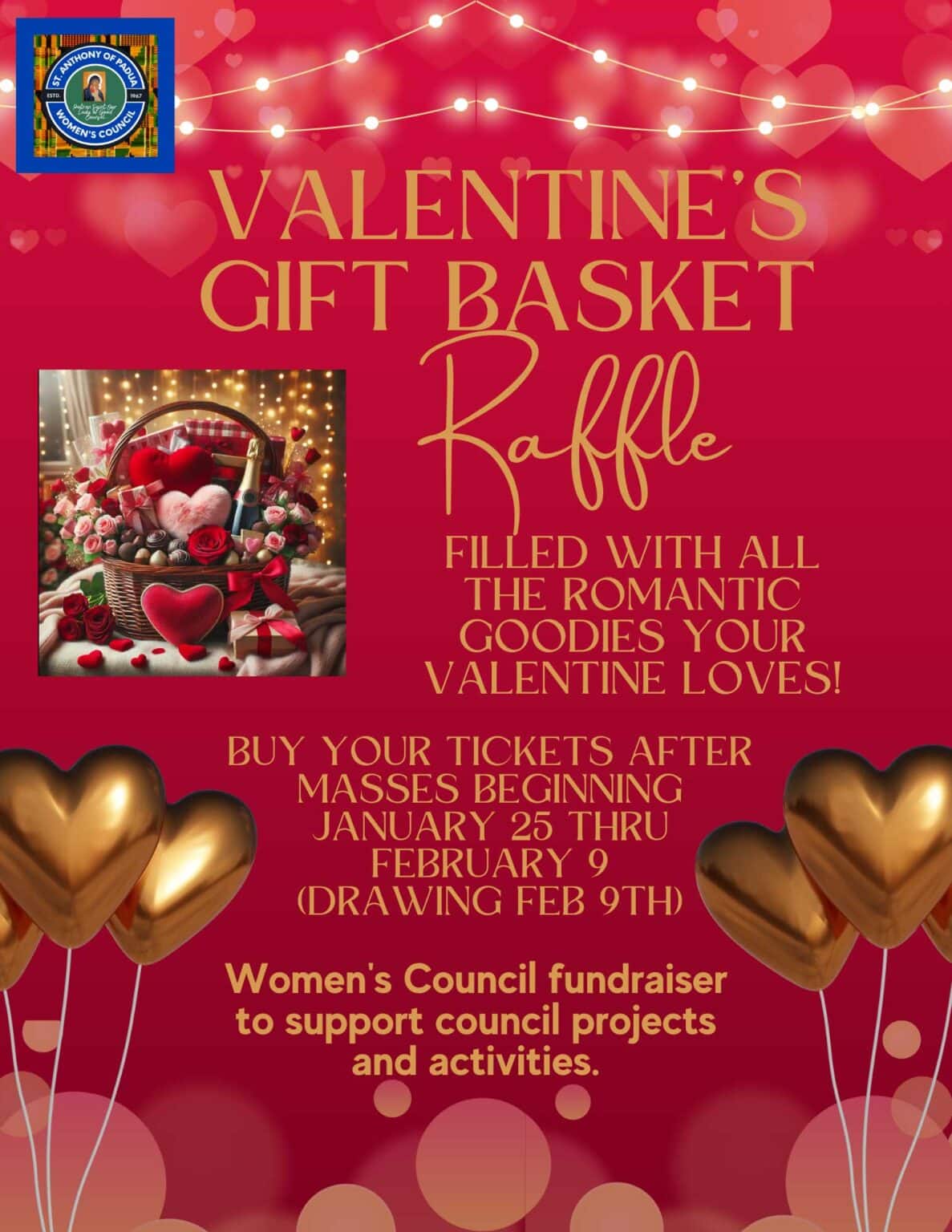 Valentine’s Gift Basket Raffle - St. Anthony of Padua Catholic Church